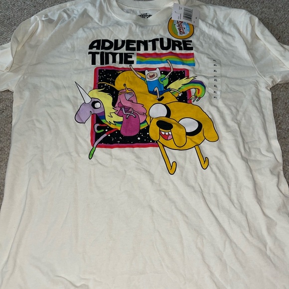 Adventure Time | Tops | Adventure Time White Tee With Bold Graphics ...